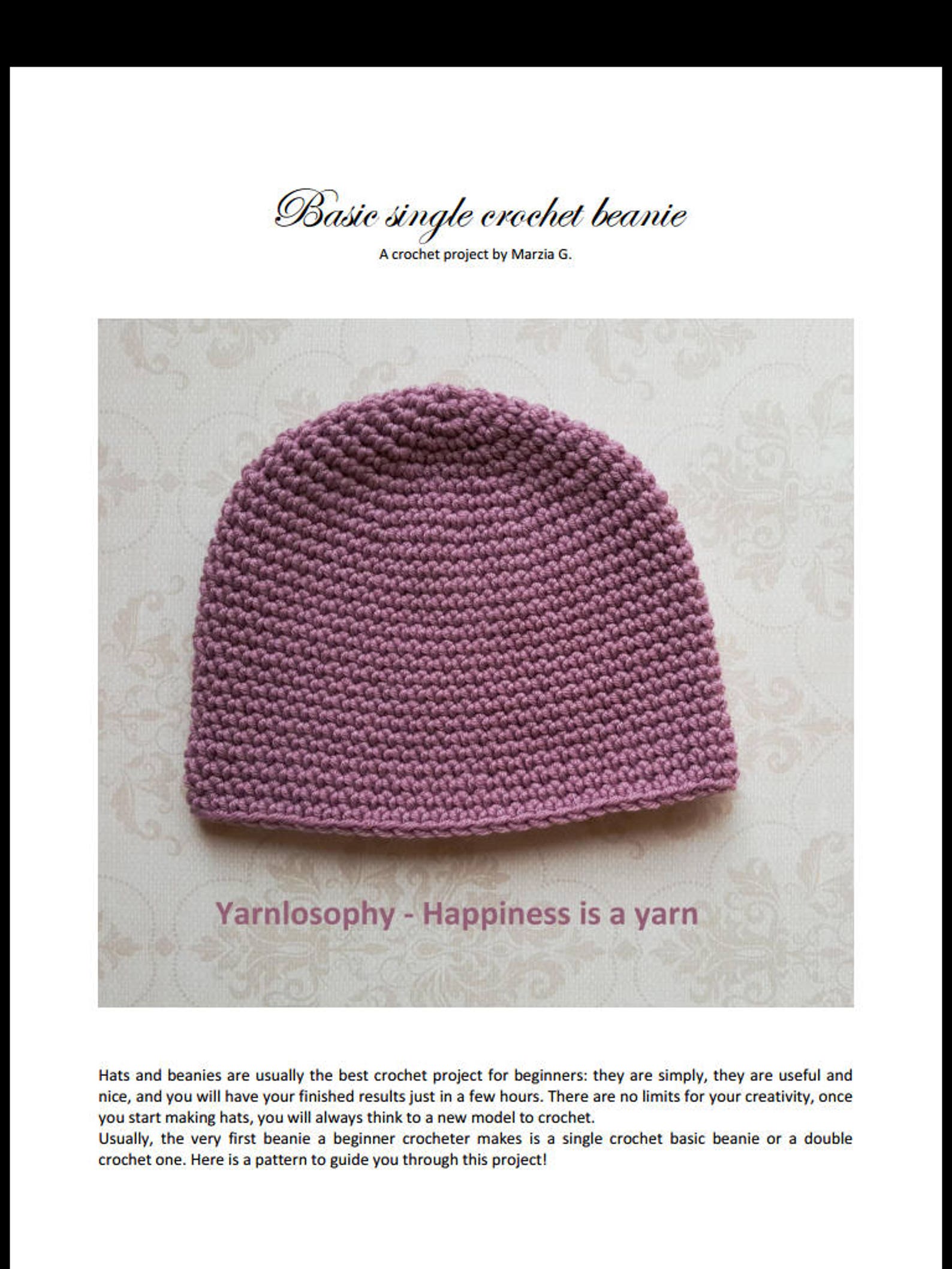 Easy Crochet Hat Pattern Perfect Single Crochet Beanie for All Sizes - Etsy