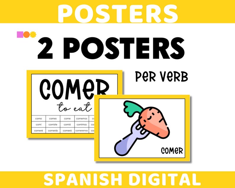 Spanish Verbs Posters | Los Verbos Más Usados En Español Classroom ...