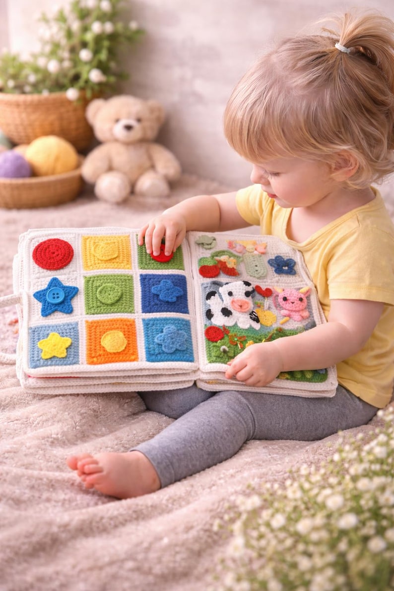 Crochet Quiet Book Pattern PDF | Busy Book for Toddlers | Montessori ...