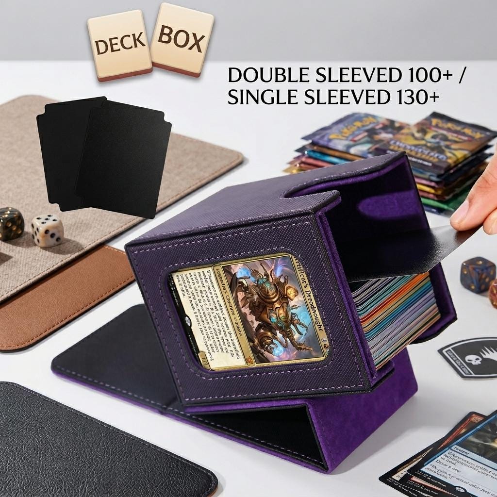 Custom Card Deck Box, Personalized Engraved TCG Storage, Double-sleeved ...