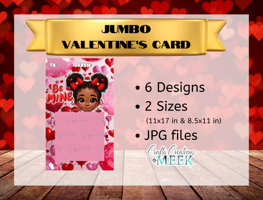 Jumbo Valentine’s Cards for African American Kids | Diverse Children's ...