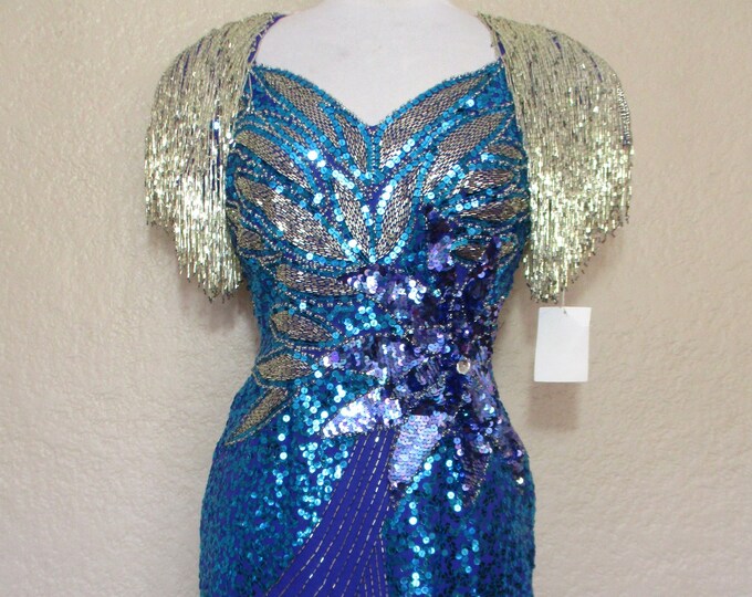 Sequin Dress, Vintage 80s Alyce Designs, Small Women, Multicolor ...