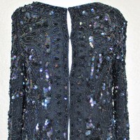 1980s Red Velvet Beaded Cocktail Jacket - Holiday Party - Black Tie ...