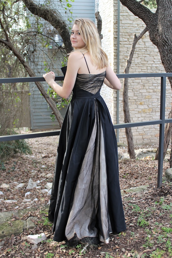 1950s Prom Dress, 1950s Evening Gown, Spaghetti Strap… - Gem