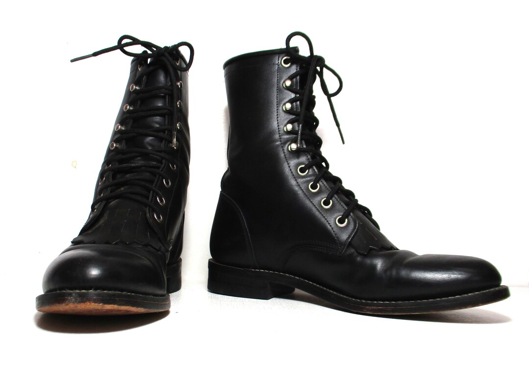 Kiltie Boots Vintage Justin Lace up Roper Boots Size 6.5B - Etsy