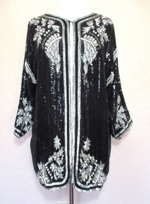 black sequin coat - Gem