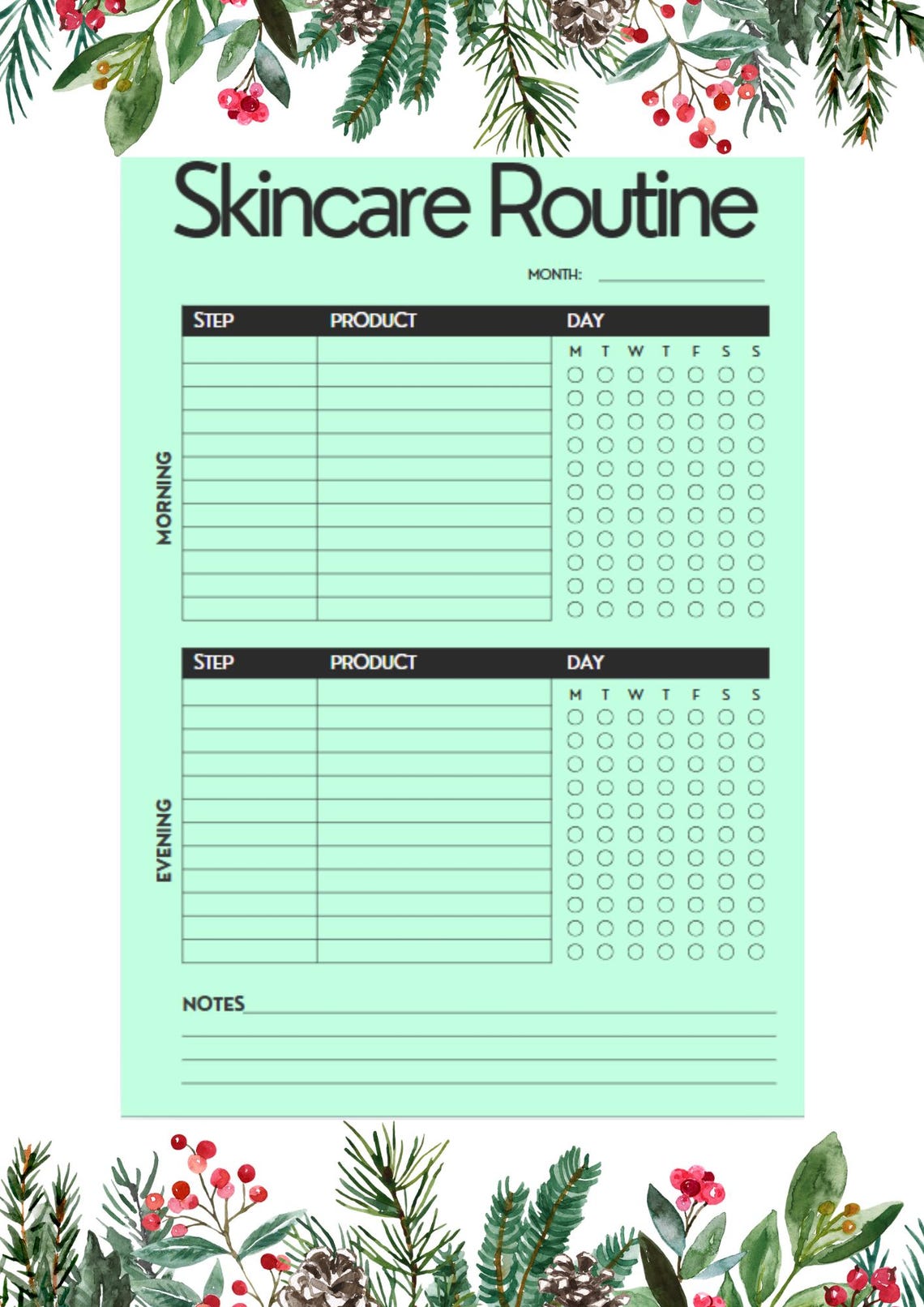 Printable Skincare Tracker | Editable Beauty Routine Planner (PDF ...