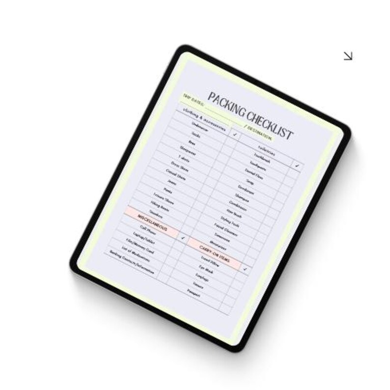 Editable Travel Packing List Template | Printable Travel Checklist ...