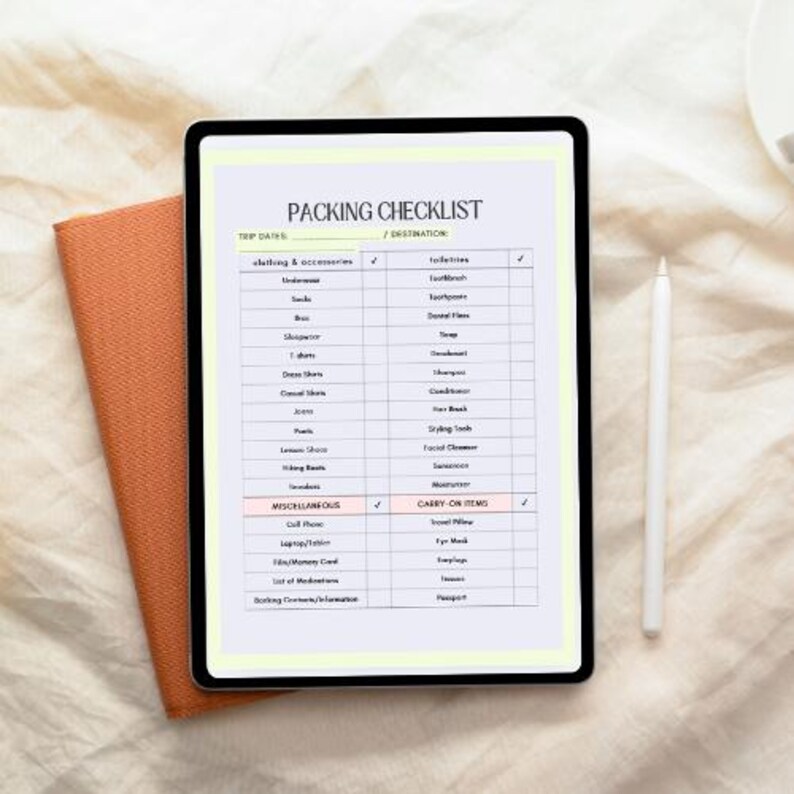 Editable Travel Packing List Template | Printable Travel Checklist ...