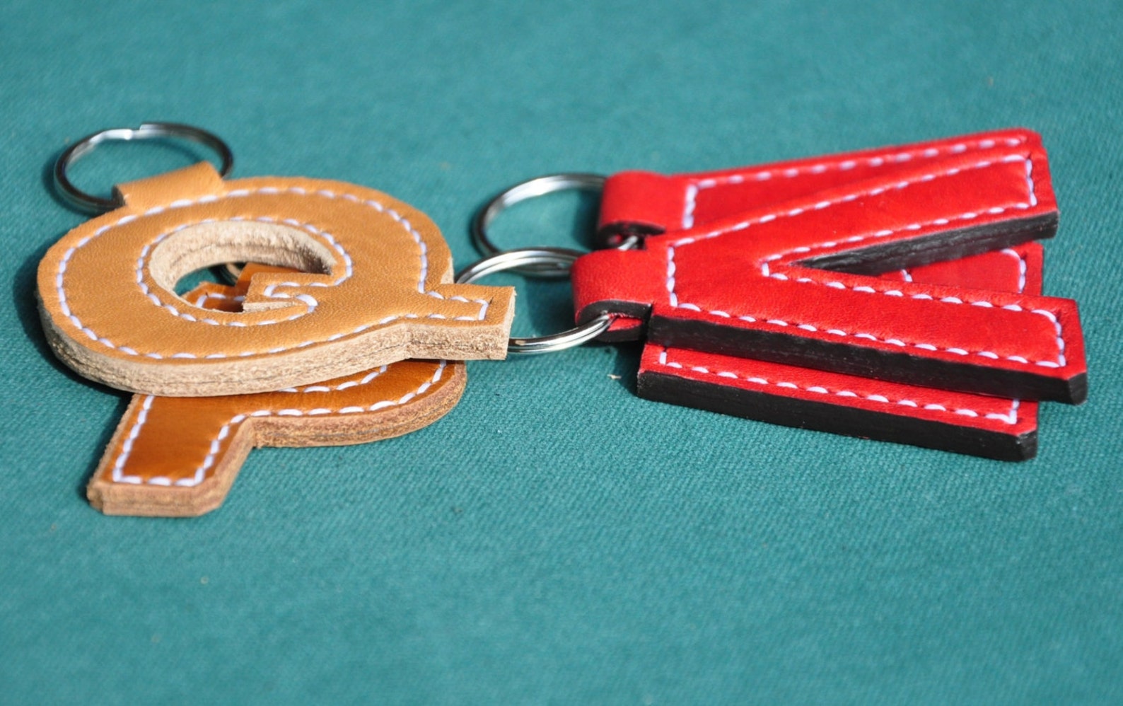 Handmade Genuine Leather 'initial' Keyring - Etsy