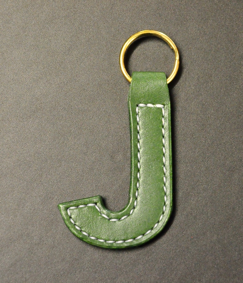 Handmade Genuine Leather 'initial' Keyring - Etsy
