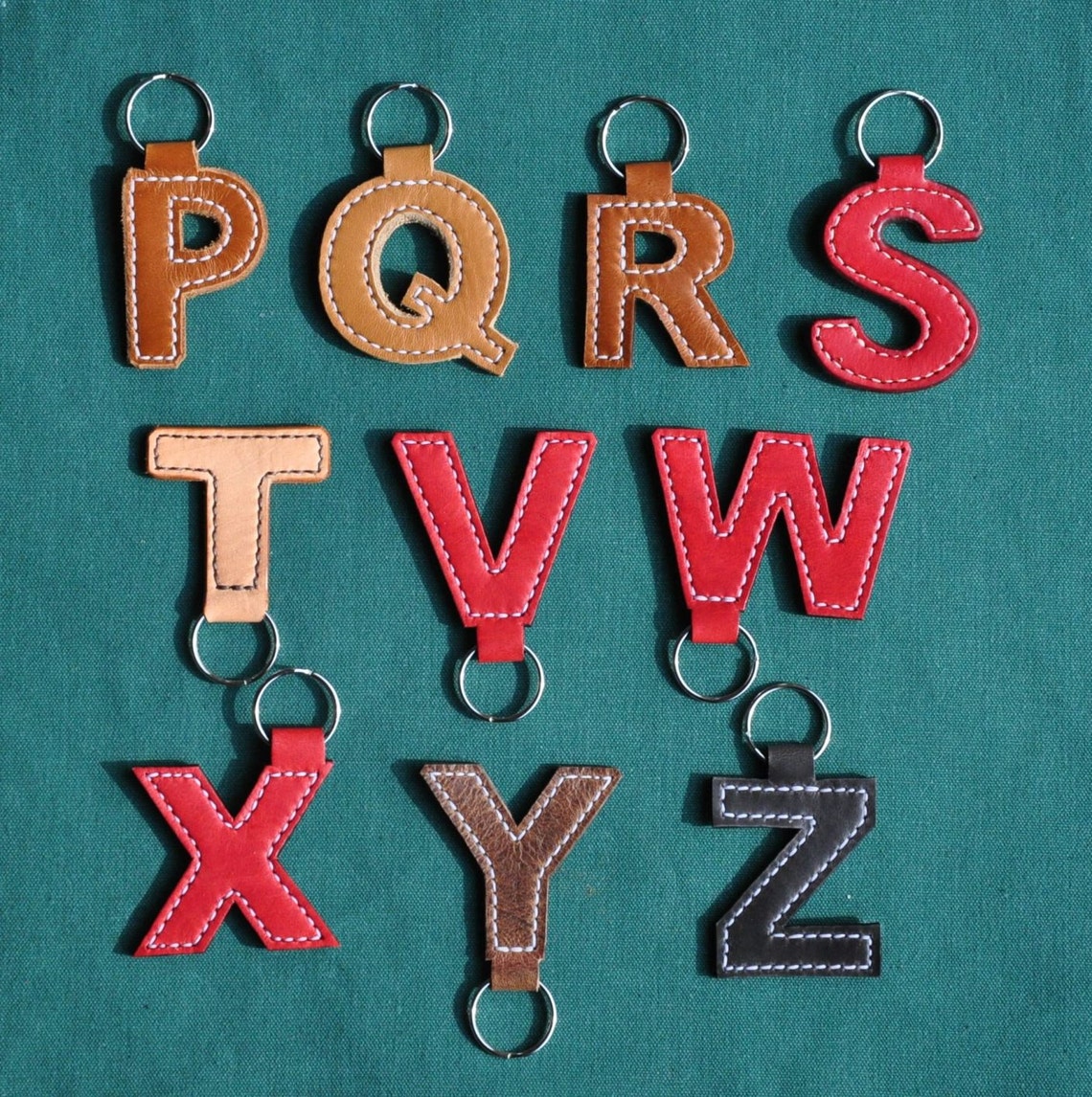 Handmade Genuine Leather 'initial' Keyring | Etsy