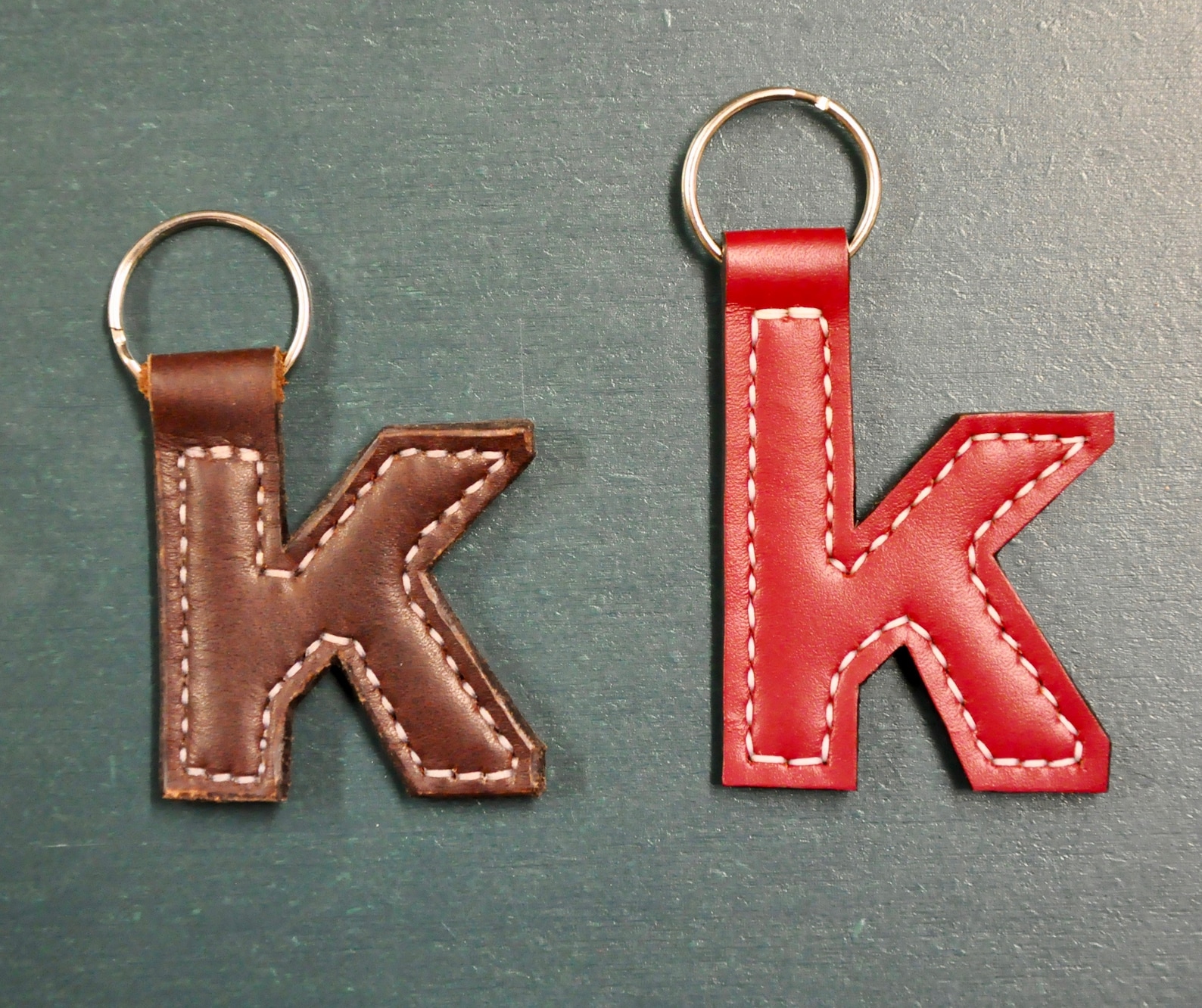 Handmade Genuine Leather 'initial' Keyring - Etsy