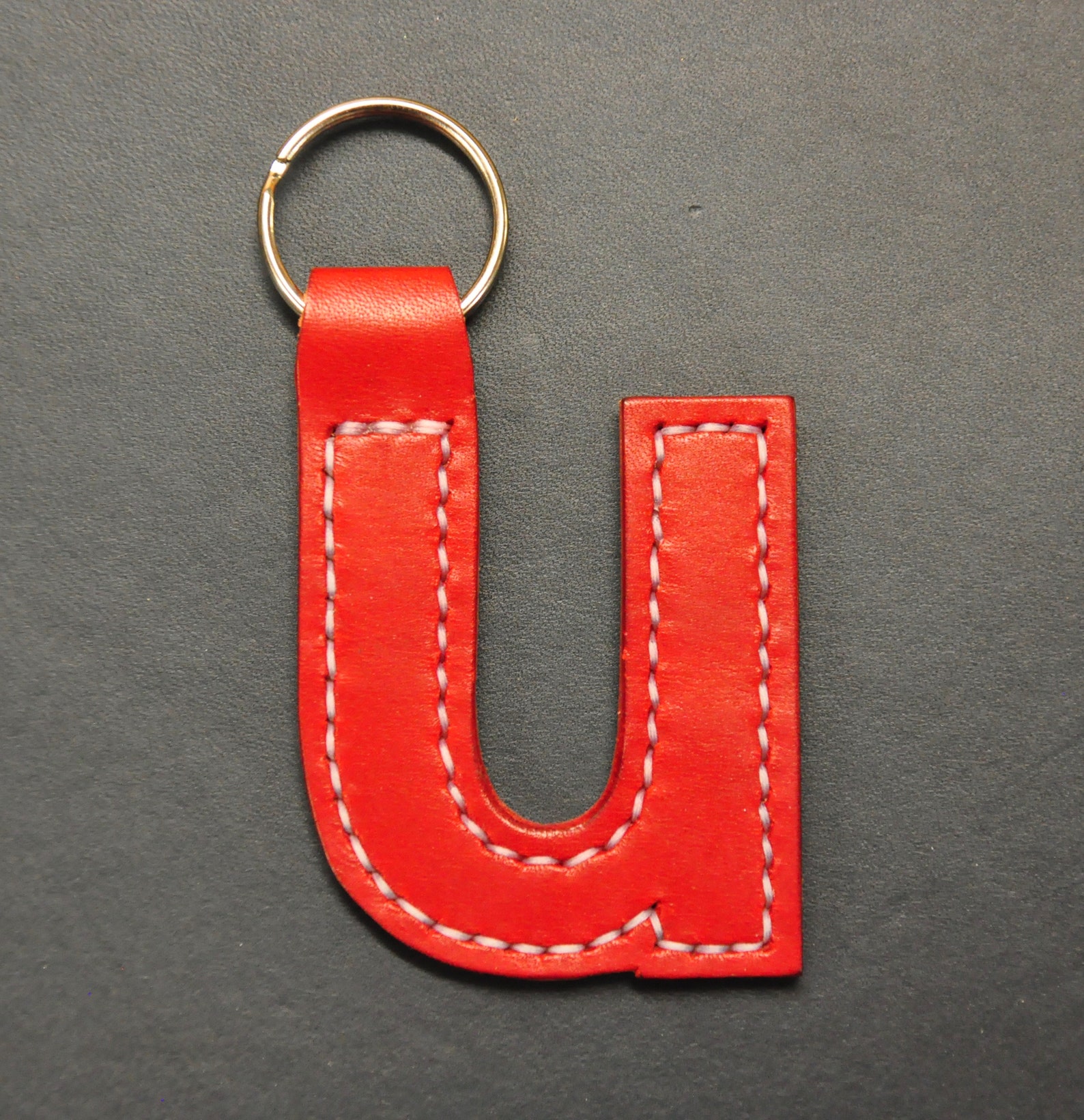 Handmade Genuine Leather 'initial' Keyring - Etsy