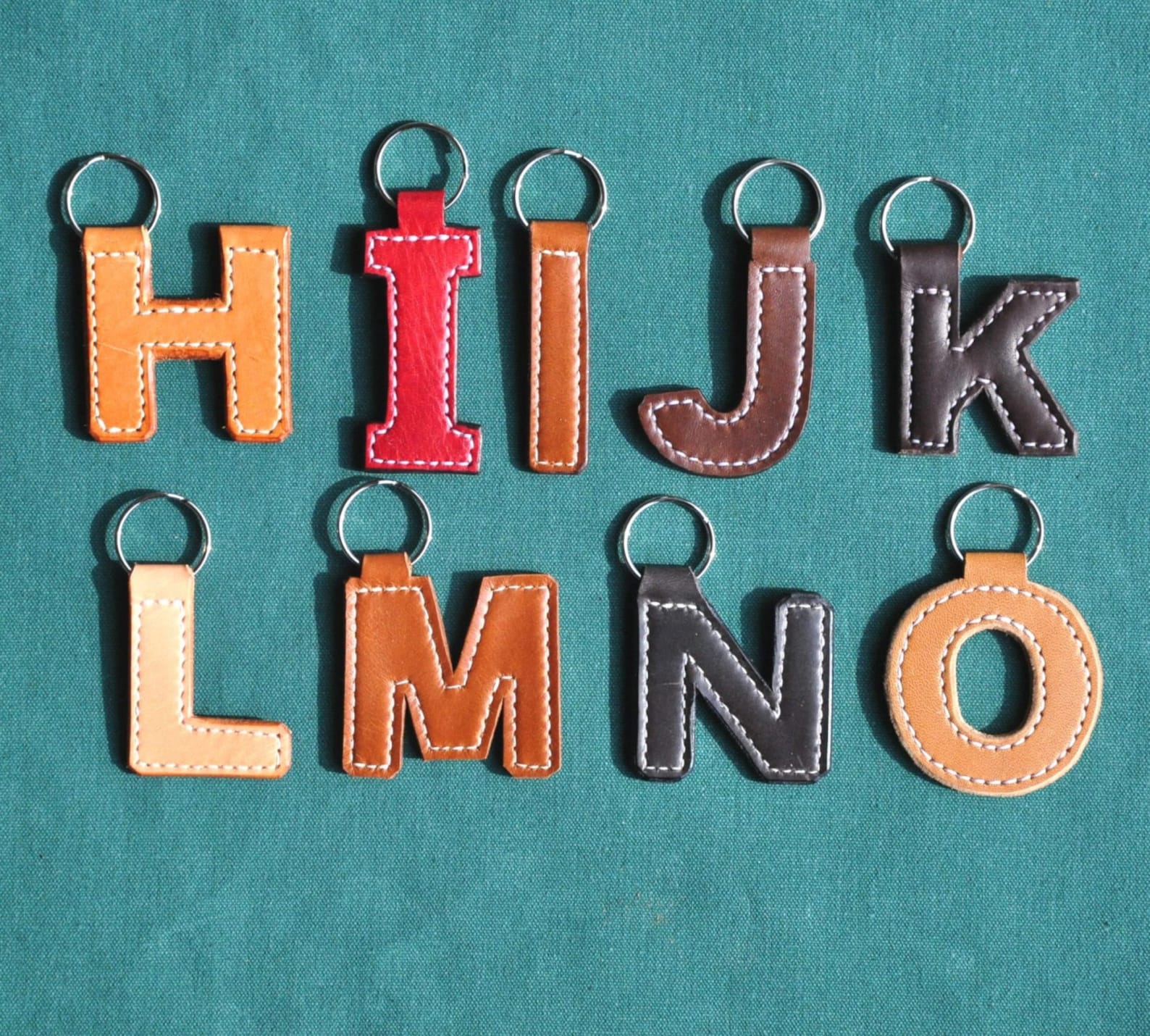 Handmade Genuine Leather 'initial' Keyring - Etsy