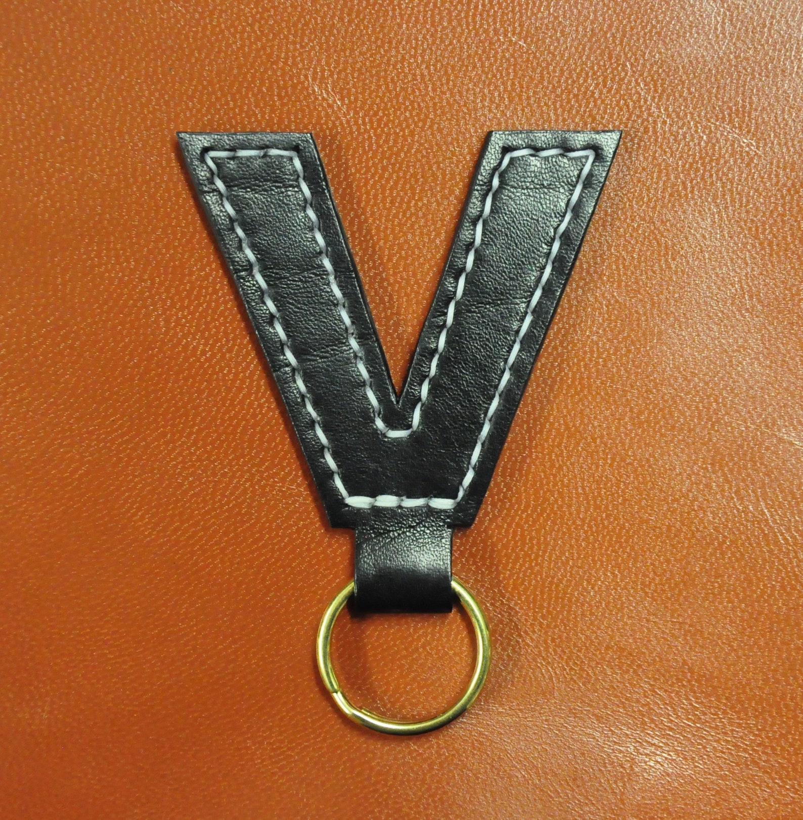 Handmade Genuine Leather 'Initial' Keyring | Etsy