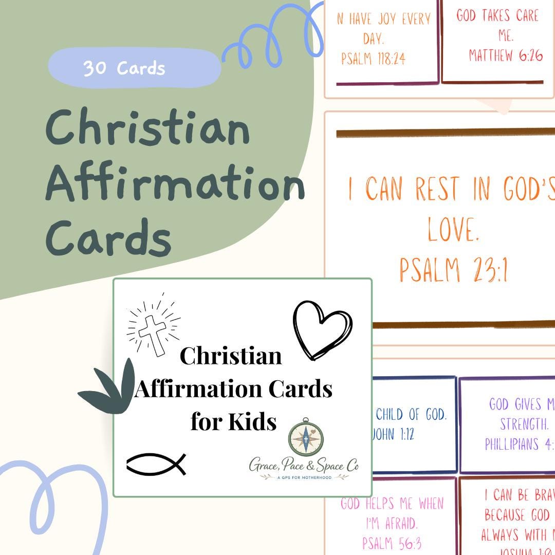 Christian Affirmation Cards for Kids | Bible Verses | Printable ...