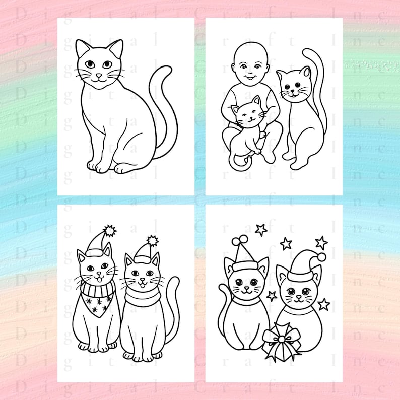 Cat Coloring Pages | Kids Pet Animal Activity Book | Printable Kitty ...