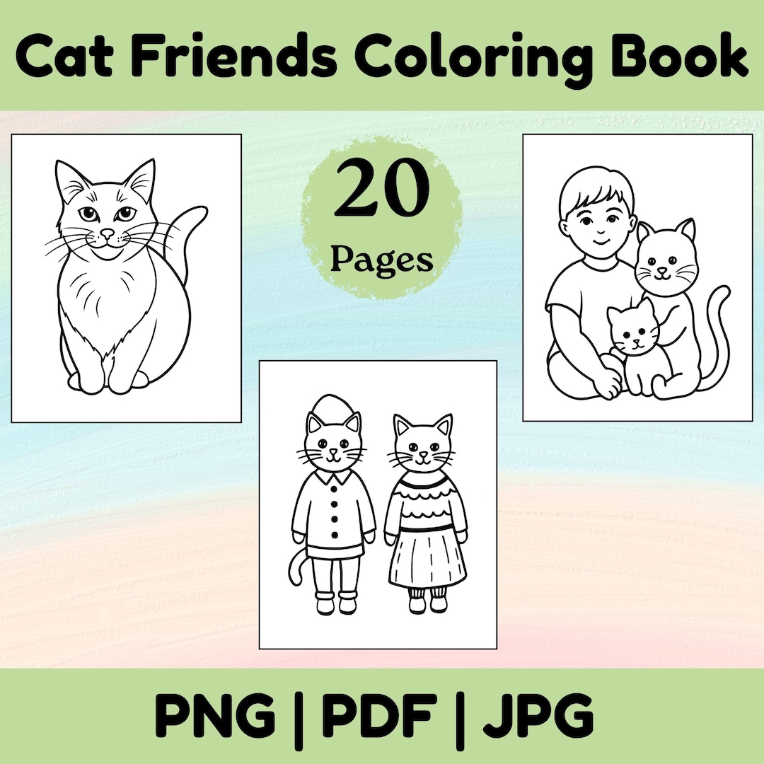 Cat Coloring Pages | Kids Pet Animal Activity Book | Printable Kitty ...