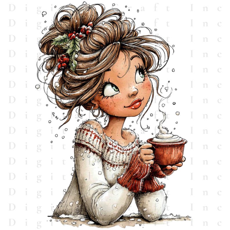 Watercolor Winter Girl Clipart Bundle | Cozy Fashion PNG Set | Holiday ...