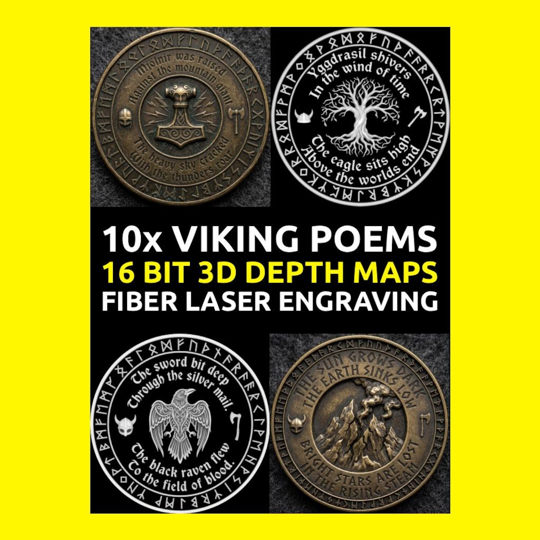 10x Challenge Coin 3D Depth Map, CNC PNG File, Fiber Laser, Lightburn ...