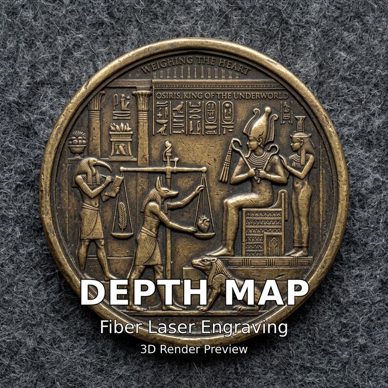 Coin Depth Map, Fiber Laser Engraving File, Lightburn, Grayscale Height ...