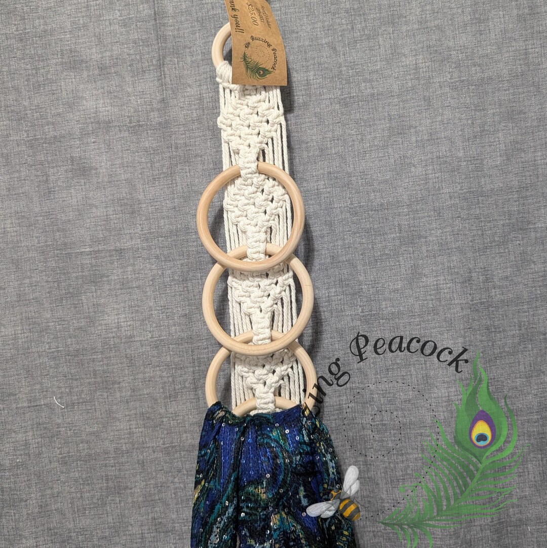 Macramé Scarf Organizer | Boho Wall Hanging Scarf Holder - Etsy
