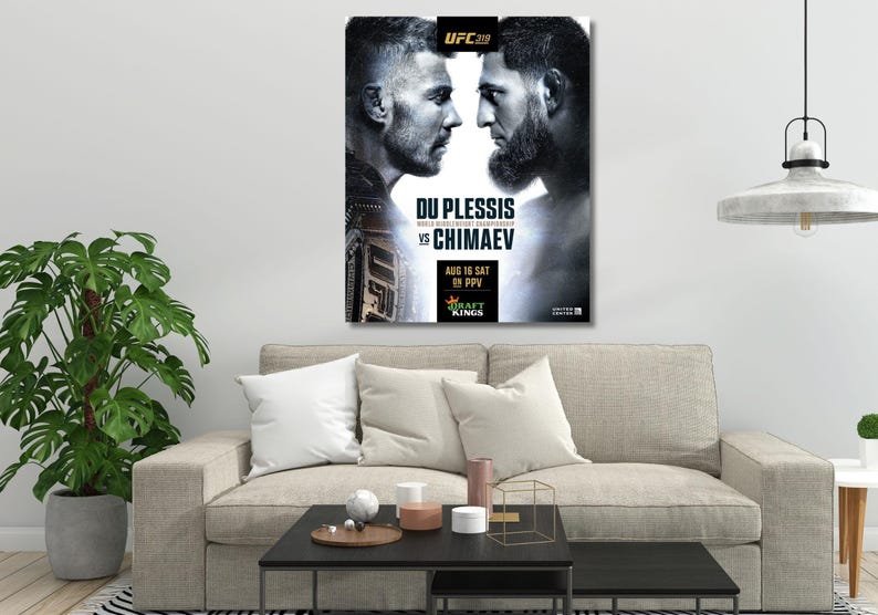 UFC 319 Khamzat Chimaev Vs Dricus Du Plessis Official Poster Wall Art ...