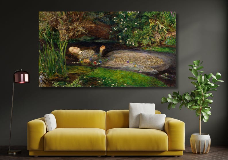 John Everett Millais Ophelia Canvas Print: Pre-framed Wall Art - Etsy UK