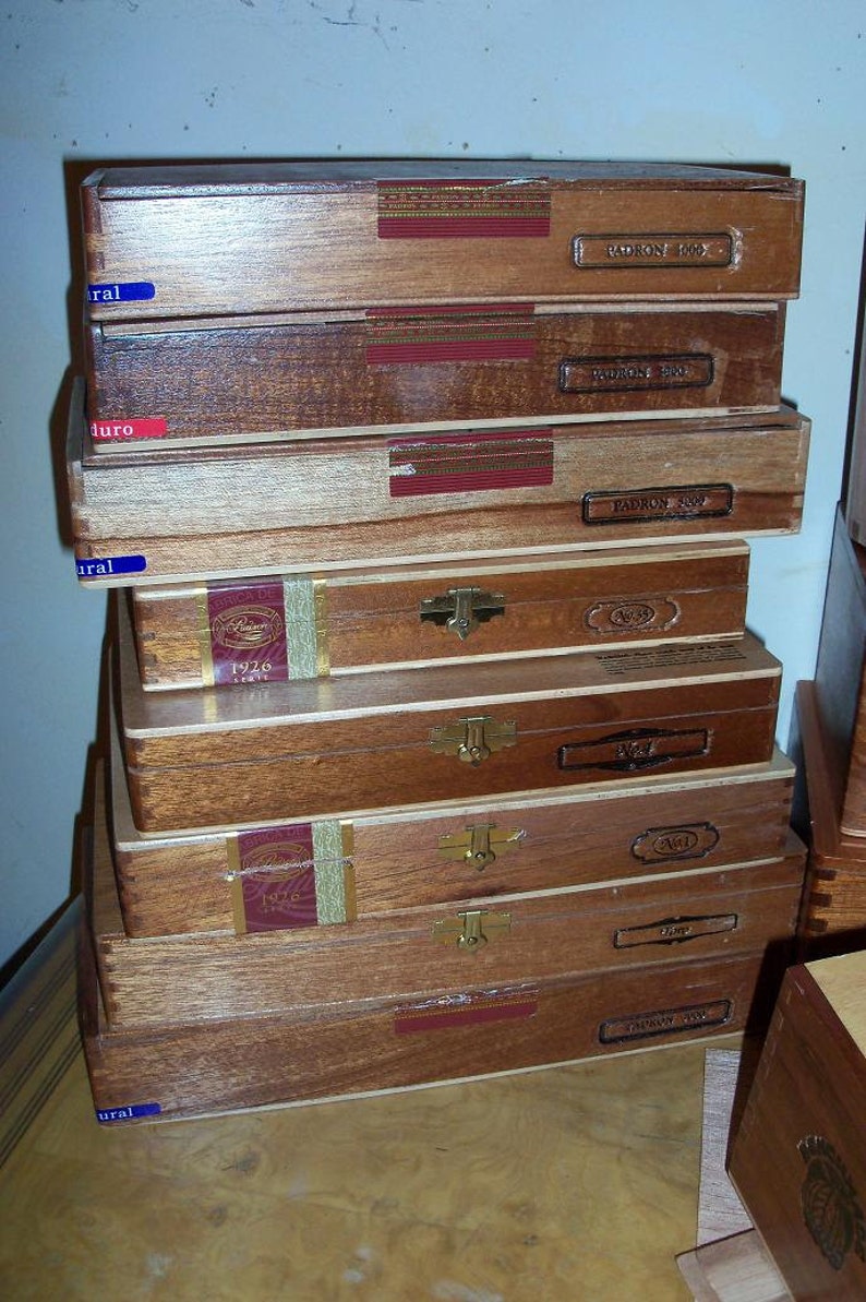 Cigar Box Padron Wooden Box Storage System Decoupage Treasure - Etsy