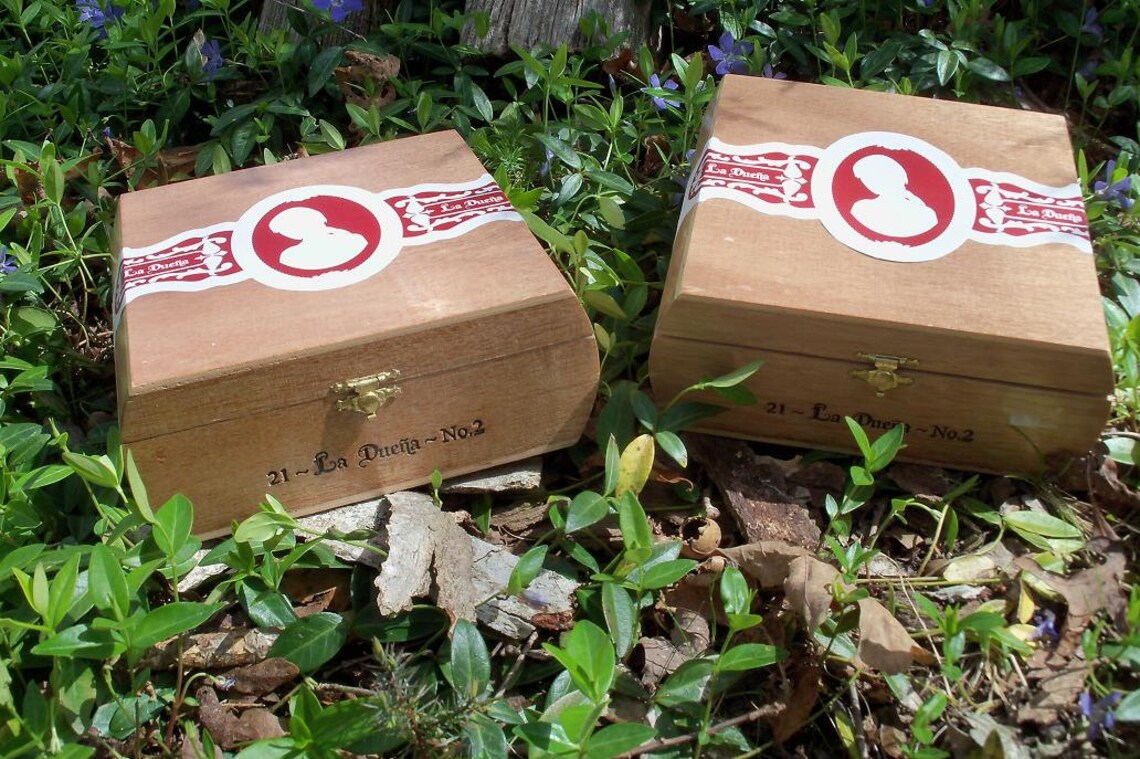 Cigar Box Wooden Chest Cameo Red & White Lady Logo Many in - Etsy