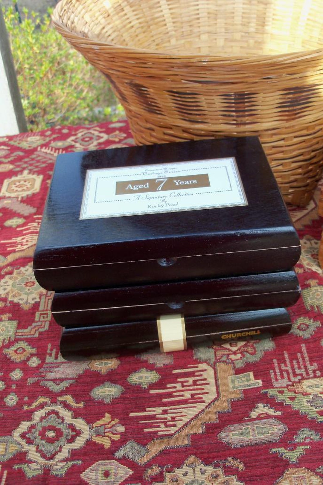 Cigar Box Black Laquor Wooden Treasure Chests Display Case Jewelry ...