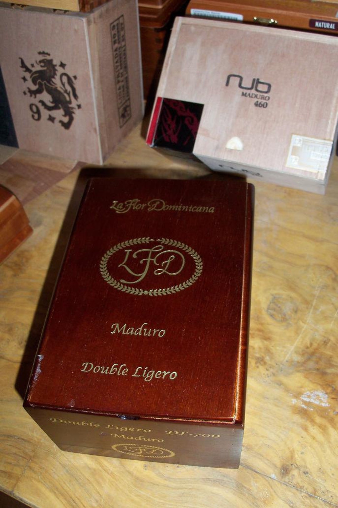 Cigar Box Lot Mahogany Finish LFD Logo Deep Chest Dozens Available ...