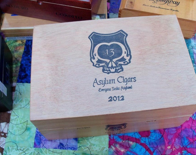 Cigar Box Asylum Cigars Large Treasure Chest Wooden Box - Etsy