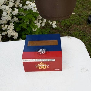 Cigar Box Punch Special Edition Clear View Wooden Chest Red Blue Many ...