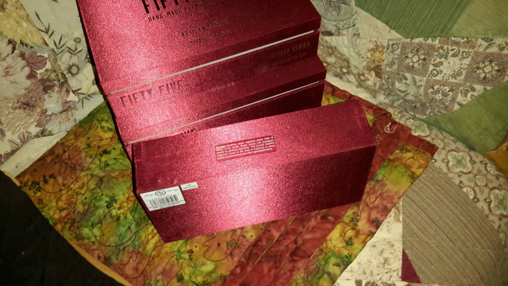 Cigar Box Red Satin Lined Chest Fifty Five Brand Lovers | Etsy