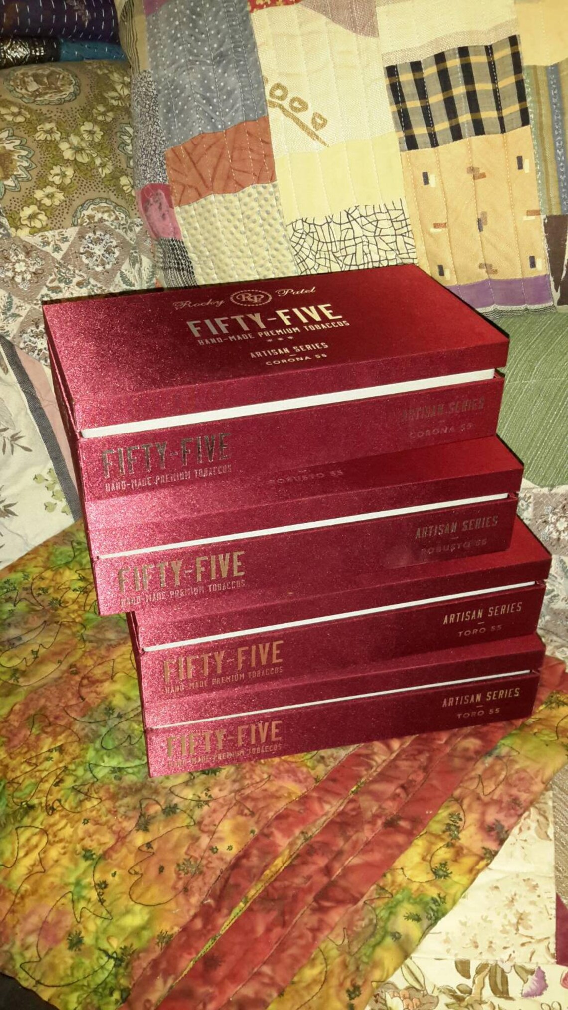 Cigar Box Red Satin Lined Chest Fifty Five Brand Lovers Keepsake ...