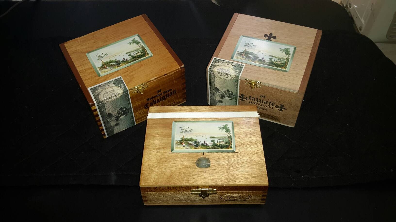 Cigar Box Decorated With Pastoral Art Three Variations Get One | Etsy