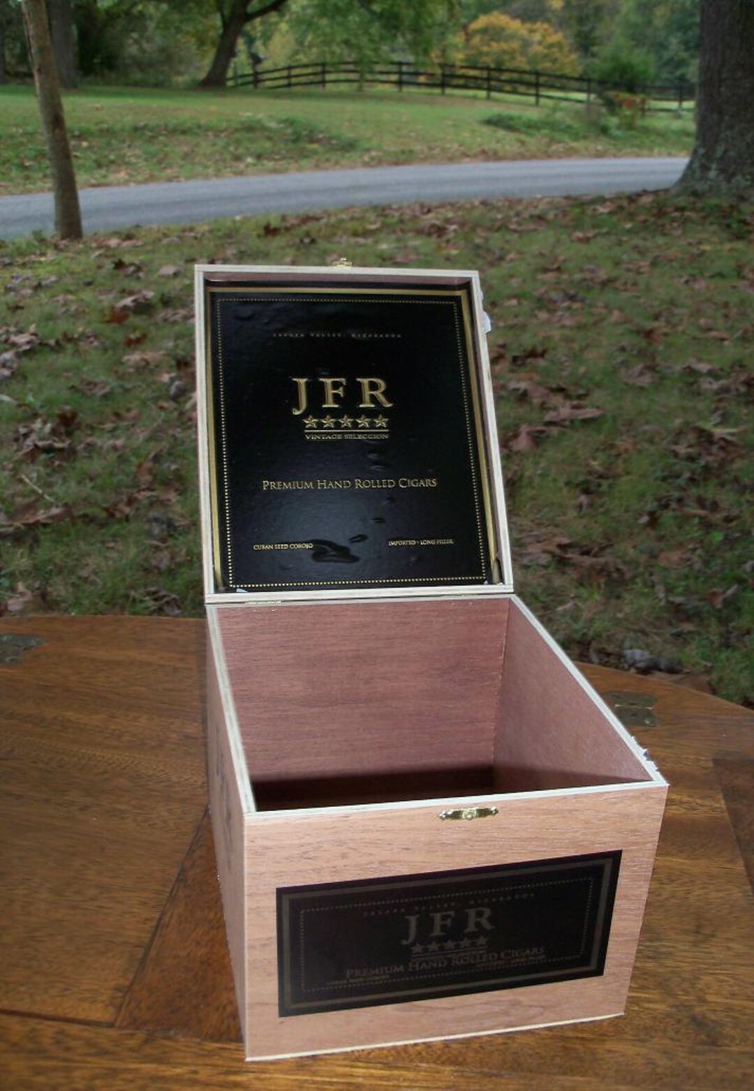 Cigar Box JFR Chest Handsome Large Wooden Storage or Gift Box Man Gift ...