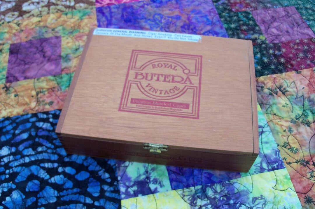Cigar Box Wooden Chest Red Stamping Butera Brand Cigars Many in Stock ...