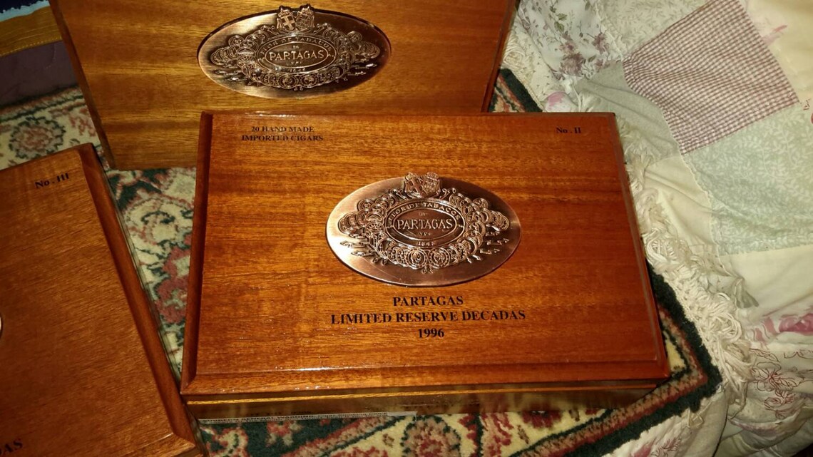 Humidor Vintage Two Tray Wooden Chest Partagas Cigar Box Three | Etsy