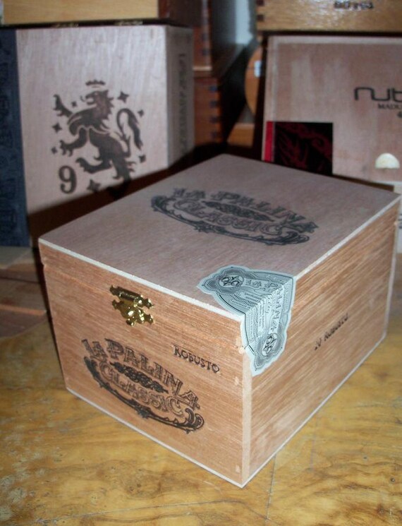 Cigar Box Western Font Wooden Chest La Palina Wedding Party | Etsy