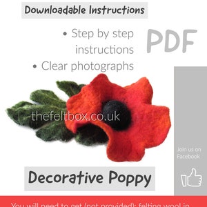 PDF Instructions Make Your Own Poppy Flower. Wet Felting for Beginners ...