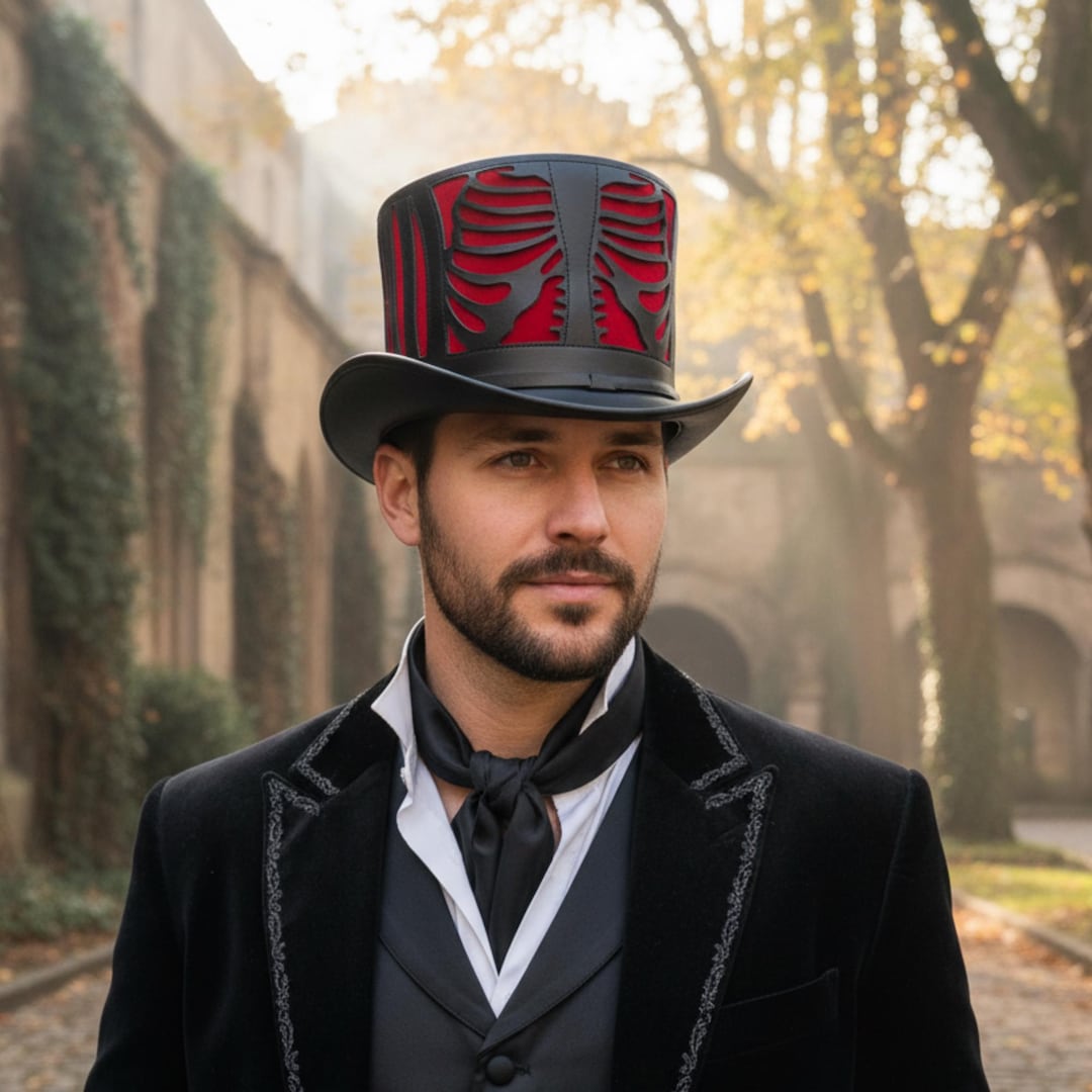 Leather Top Hat - Handmade Gothic Style Halloween Party Hat - Etsy