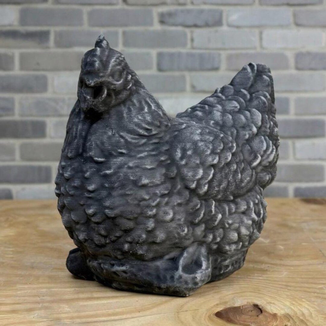 Concrete Chicken Garden Statue Large Hen Sculpture Farm Bird Decor ...
