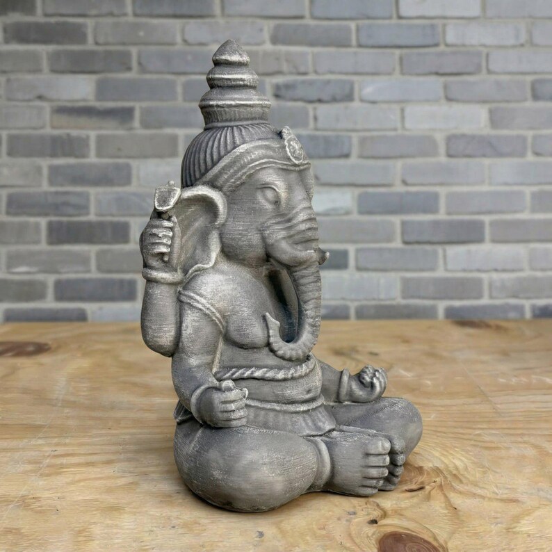 Ganesha Statue Concrete Ganesha Sculpture Elephant God Figurine Stone ...