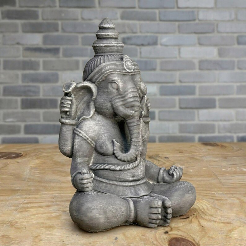 Ganesha Statue Concrete Ganesha Sculpture Elephant God Figurine Stone ...
