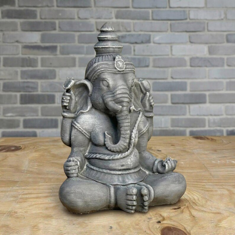 Ganesha Statue Concrete Ganesha Sculpture Elephant God Figurine Stone ...