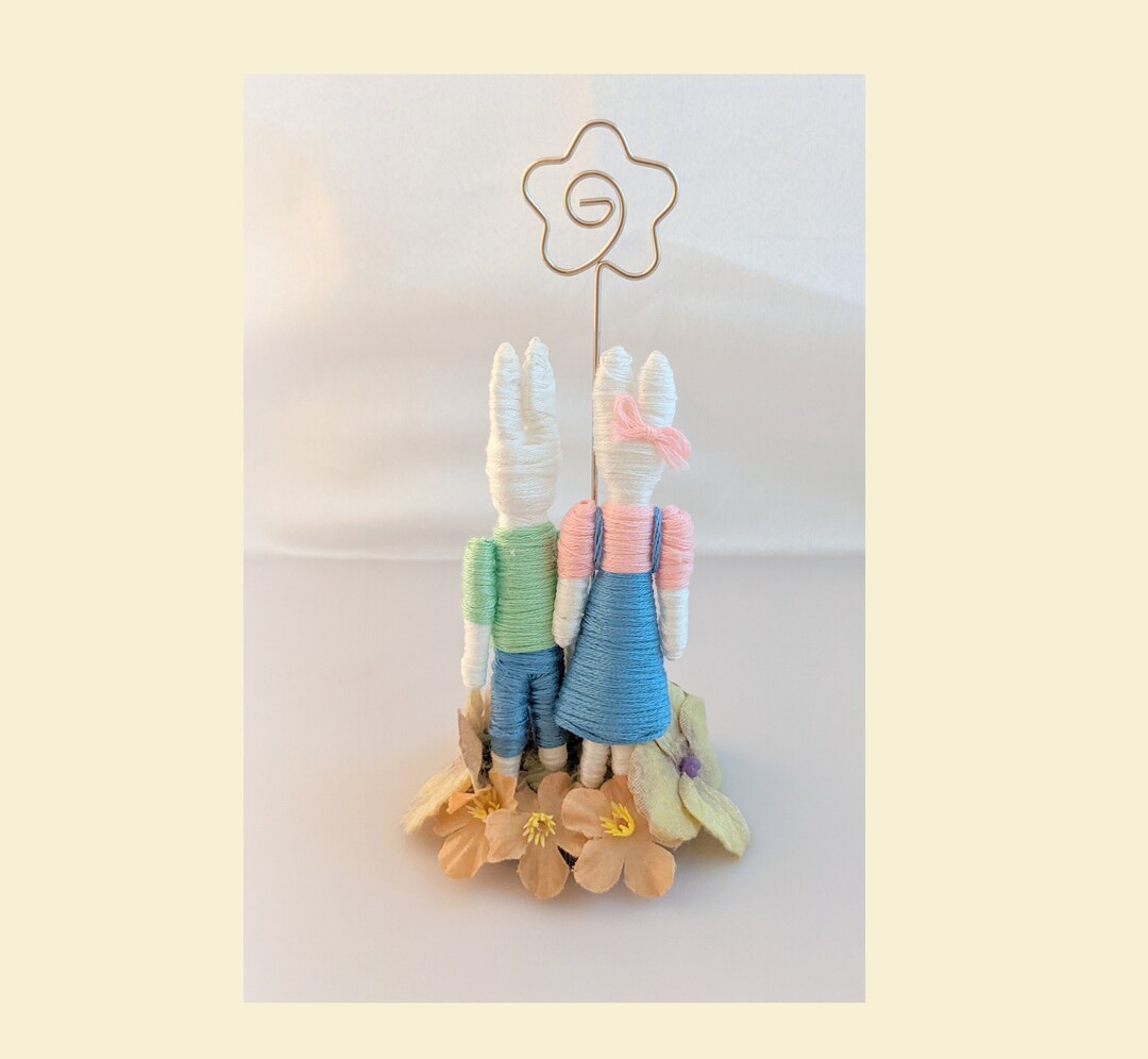 Bunny Toothpick Art Doll Photo Memo Place Card Holder Stand - Etsy