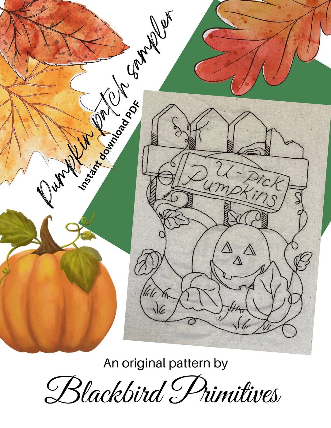Pumpkin Patch Sampler PDF Pattern - Etsy